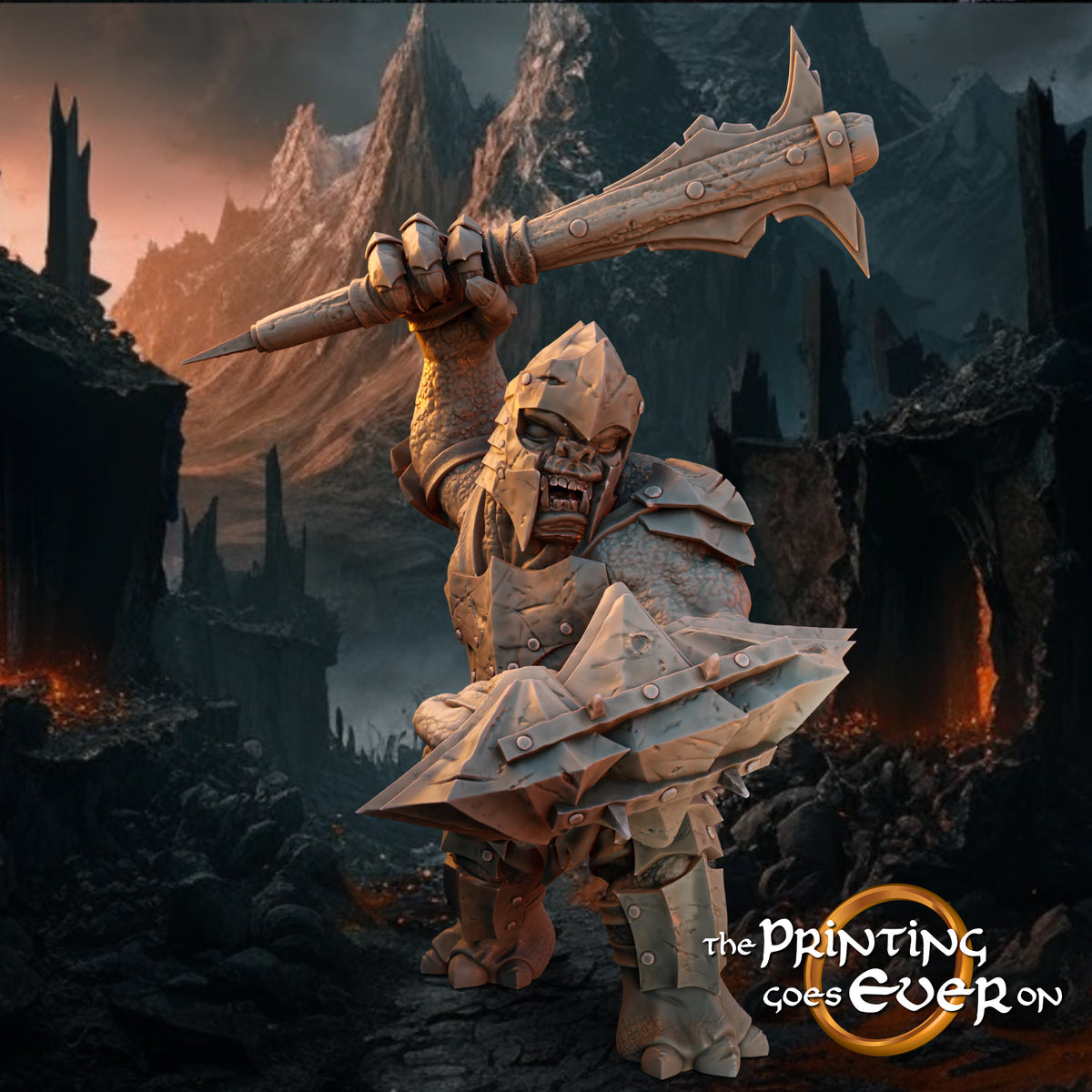 Armoured War Troll with Mace – Greenskin Games